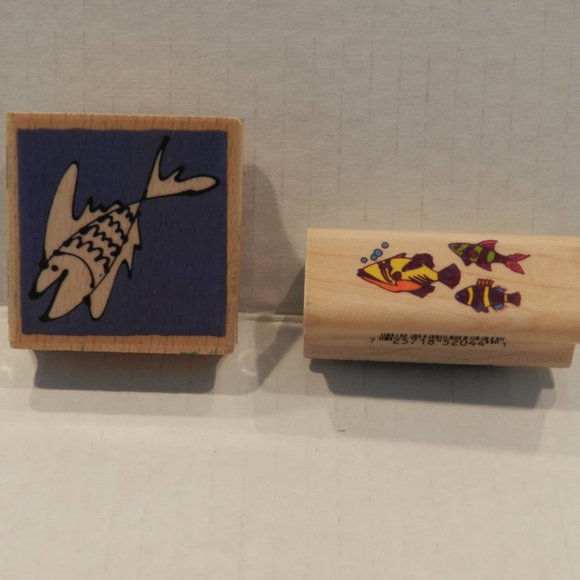 Stampin' Up! | Design | 2 Stampin Up Wood Block Fish Stamps One Cartoon ...